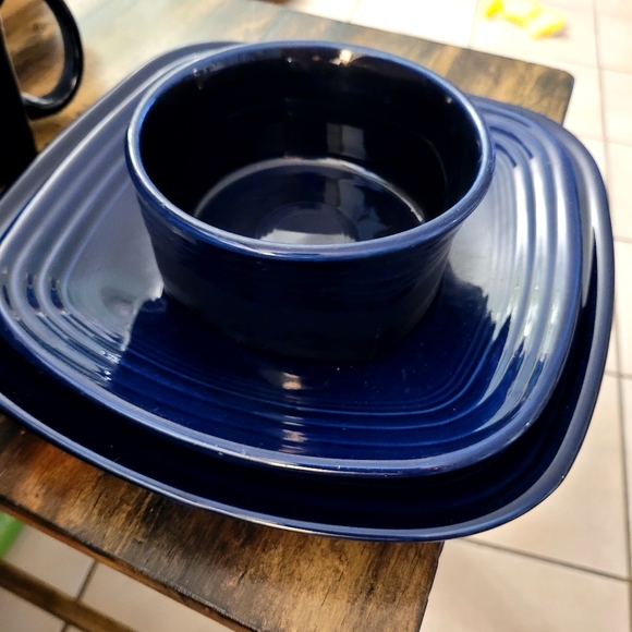 Fiestaware | Kitchen | 4 Pc Square Fiestaware Set Colbalt Blue | Poshmark